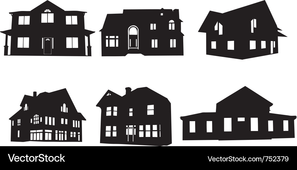 House Silhouettes Collection Royalty Free Vector Image