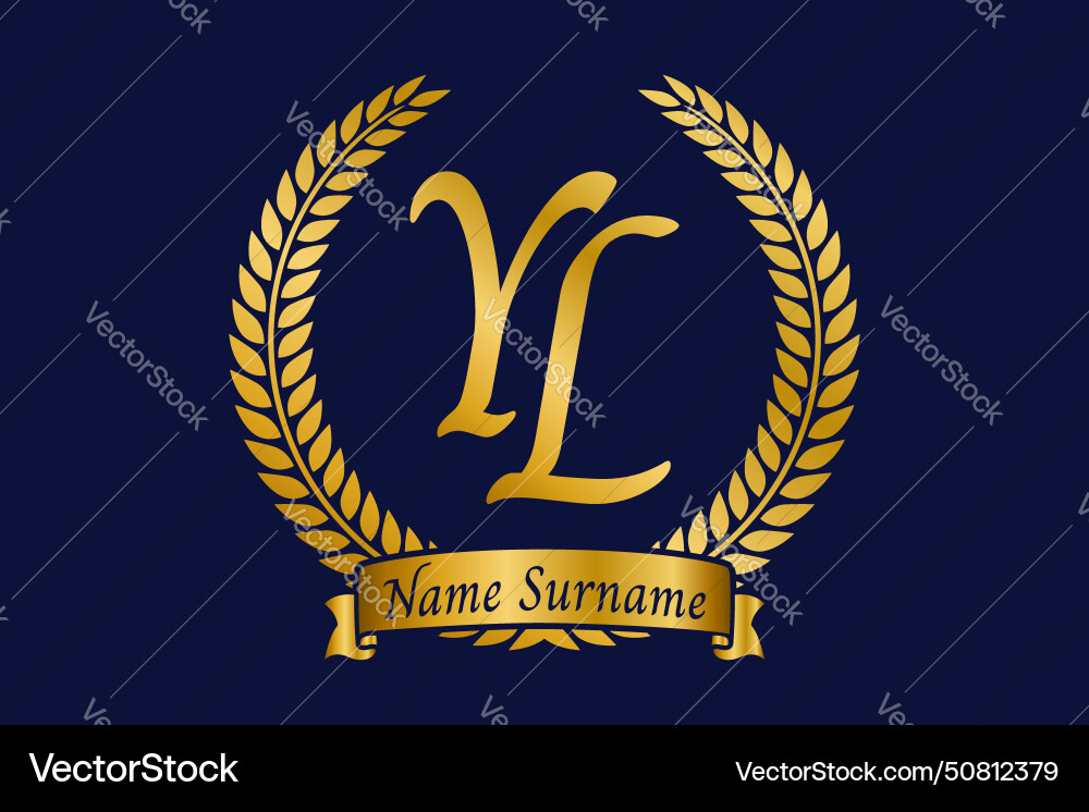Initial letter y and l yl monogram logo design Vector Image