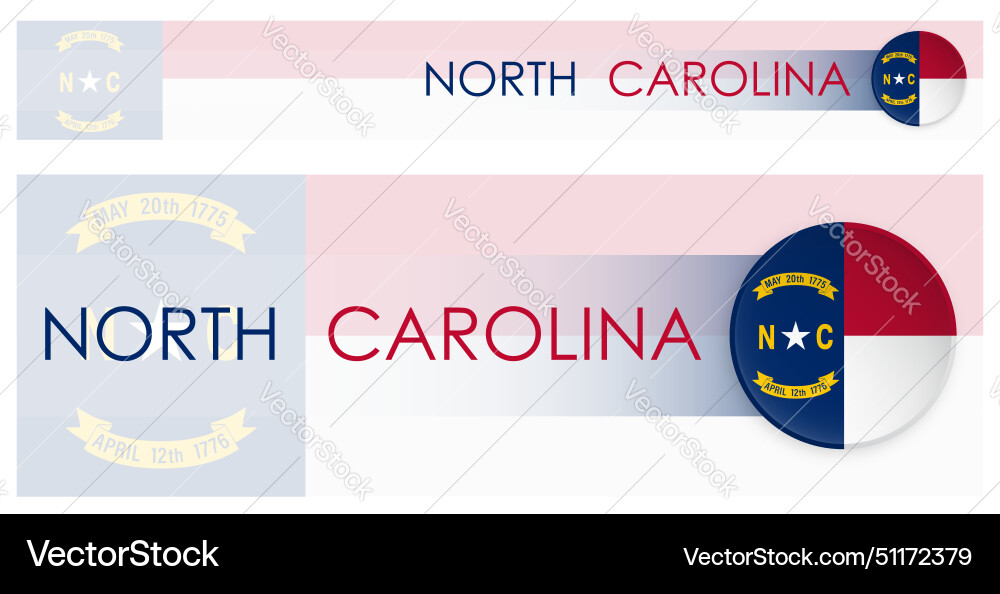 North carolina us state horizontal web banner Vector Image