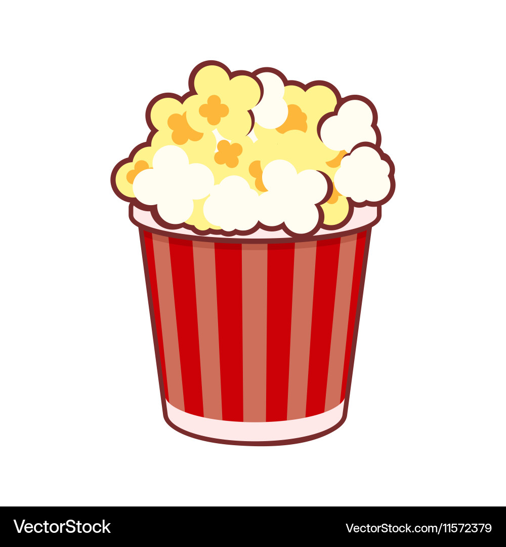 Popcorn cinema icon on white background Royalty Free Vector