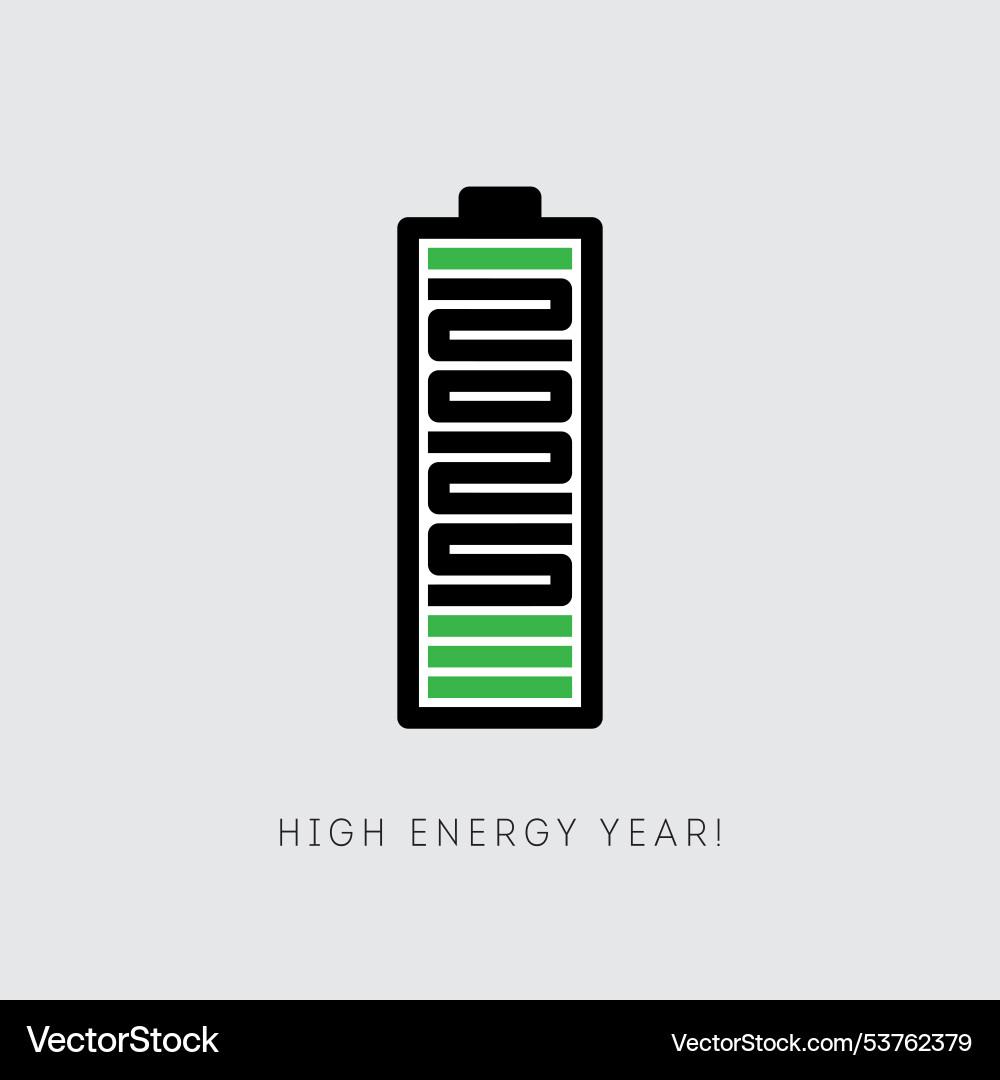 Power up Ihr 2025 Energize neues Jahr Lizenzfreier Vektor