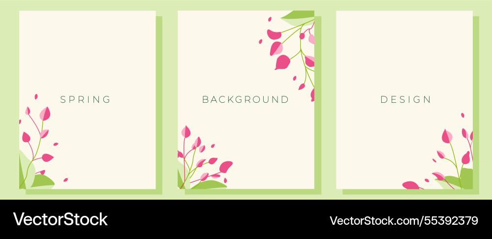 Set of spring floral Royalty Free Vector Image