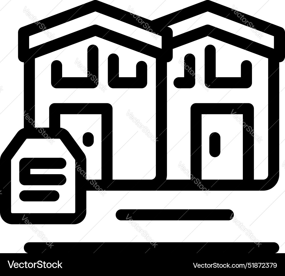 Storage units facility with tag representing self Vector Image