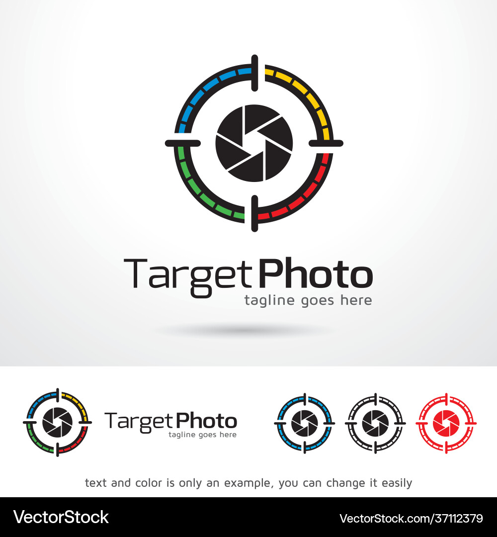Target photo logo template Royalty Free Vector Image