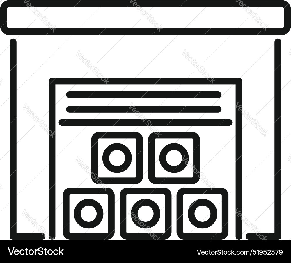 Warehouse storage room is storing six cardboard Vector Image