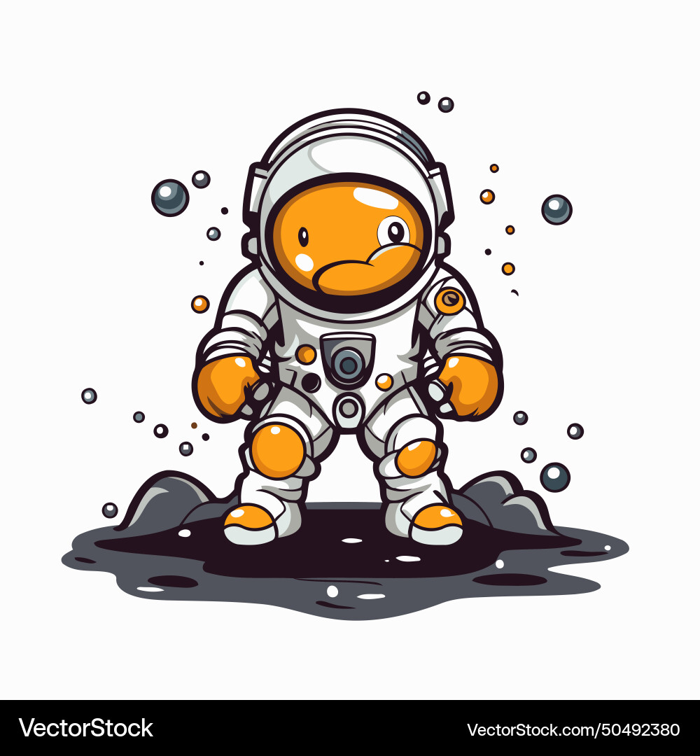 Astronaut in space isolated on white background Vector Image