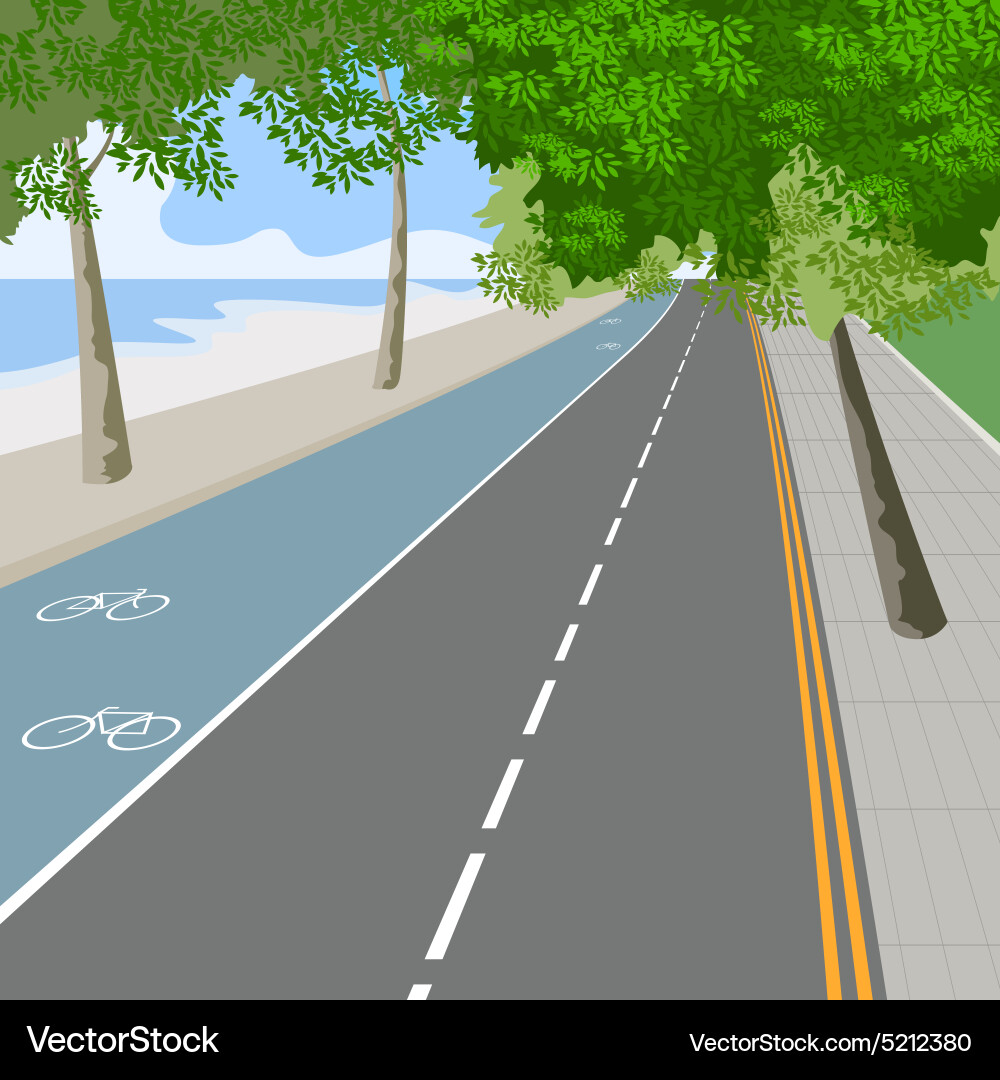 Bike lane Royalty Free Vector Image - VectorStock