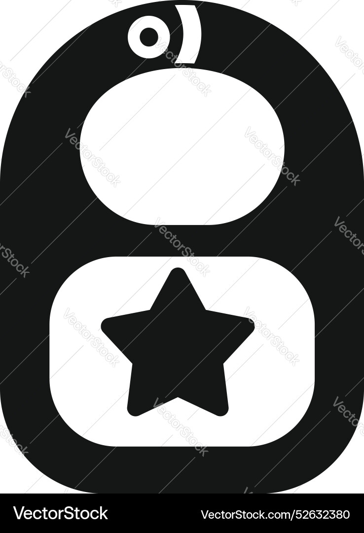 Black metal key chain showing a star shape Vector Image