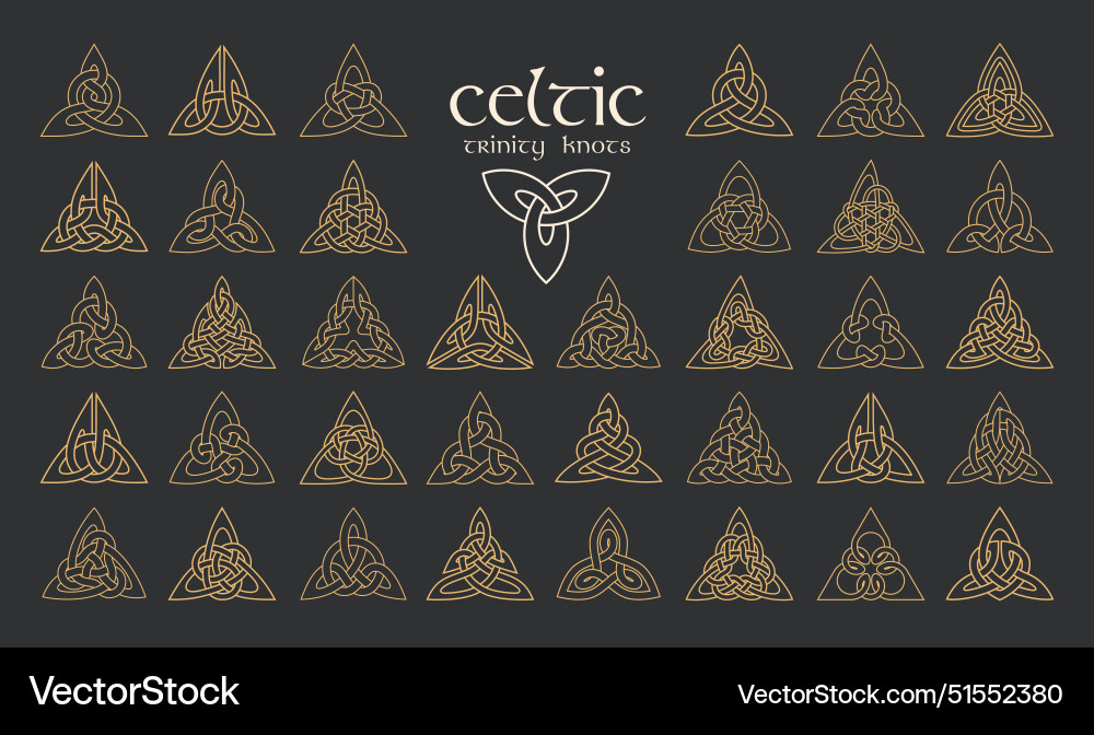 Celtic trinity knot 36 items ethnic Royalty Free Vector