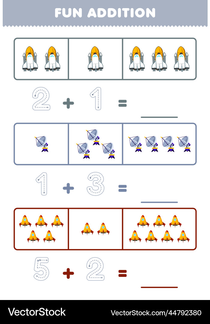 Education game for children fun addition Vector Image