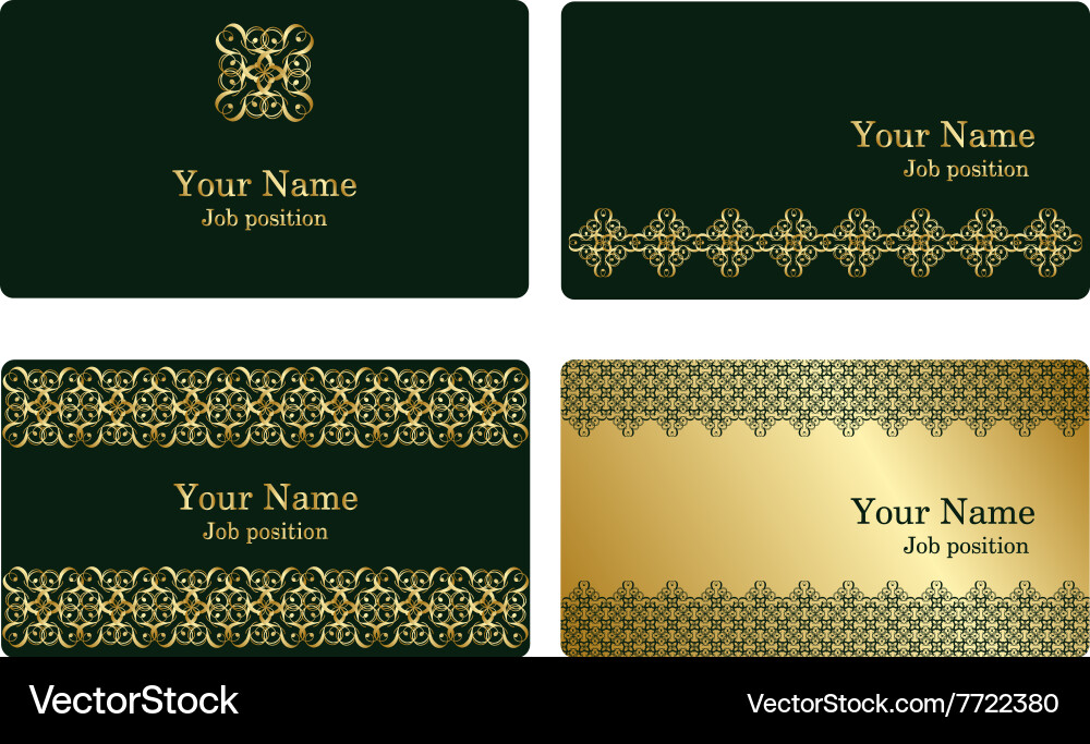 Gold business cards Royalty Free Vector Image - VectorStock