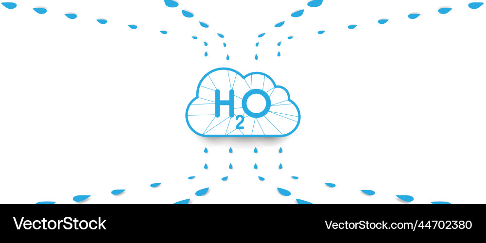 H2o cloud water cycle Royalty Free Vector Image