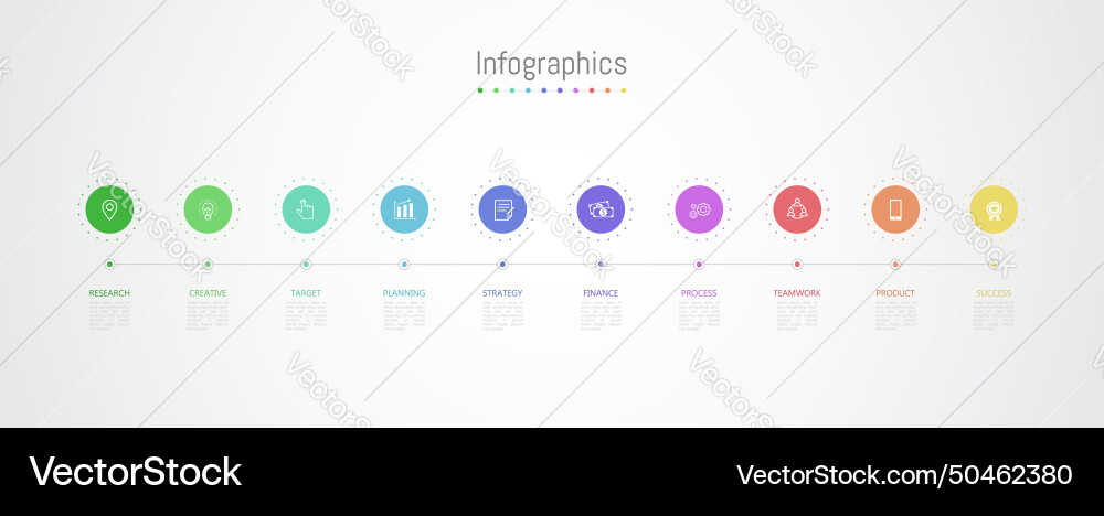 Infographic 10 options design elements Royalty Free Vector
