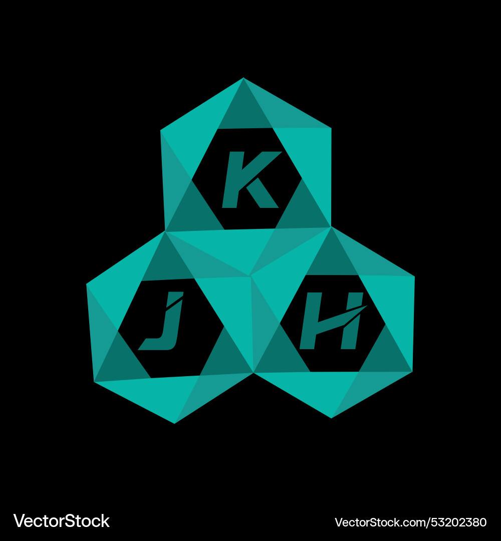Kjh creative minimalist letter logo unique Vector Image