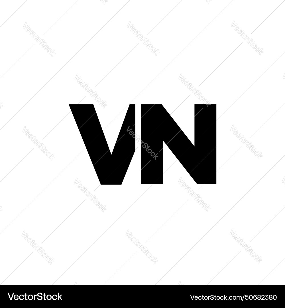 Letter v and n vn logo design template minimal Vector Image