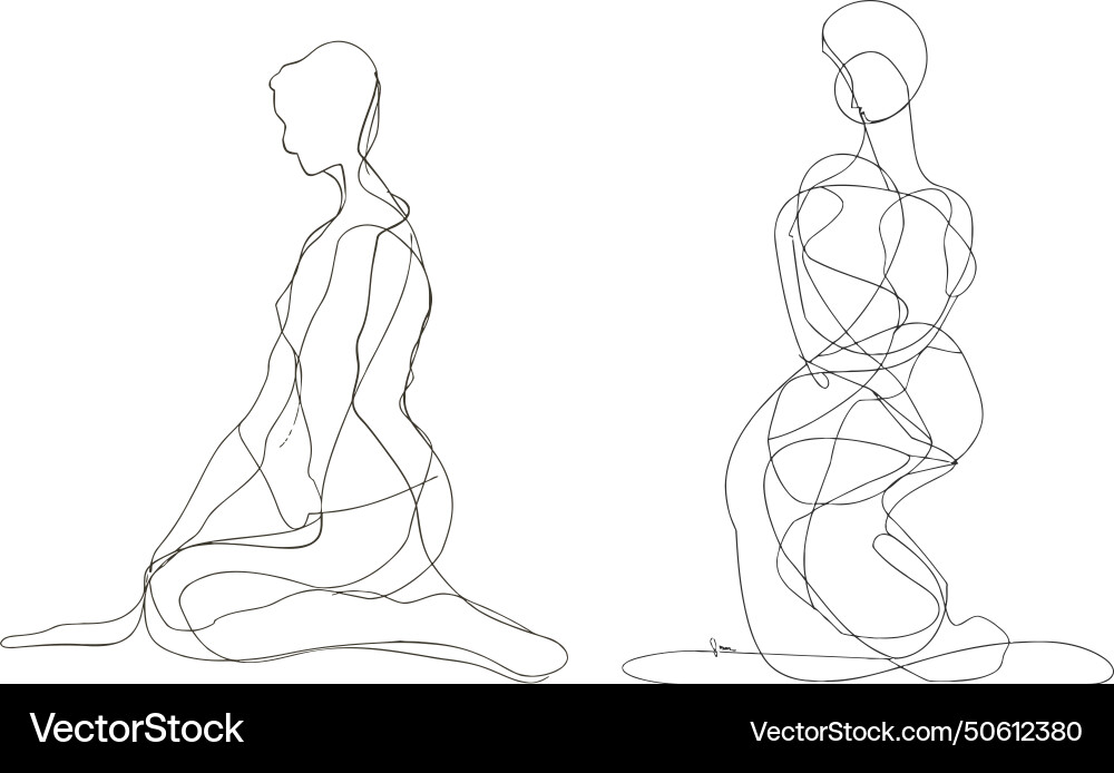 One line woman continuous drawing Royalty Free Vector Image