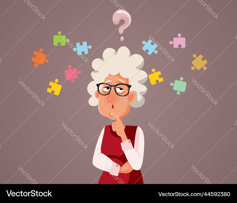 Senior Woman with Memory Loss Royalty Free Vector Image