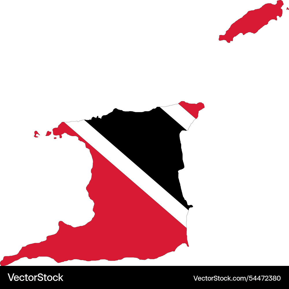 Trinidad and tobago flag in map Royalty Free Vector Image