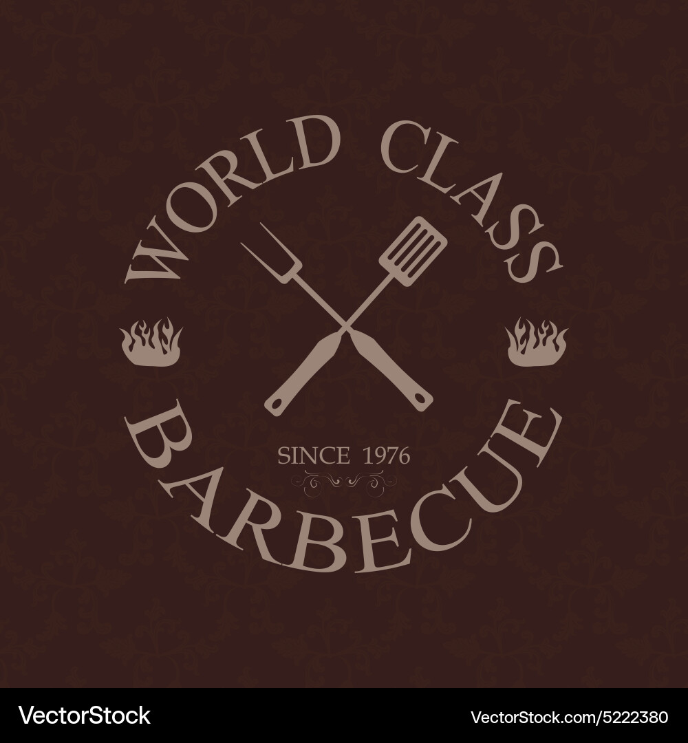 World class barbecue label stamp design element Vector Image