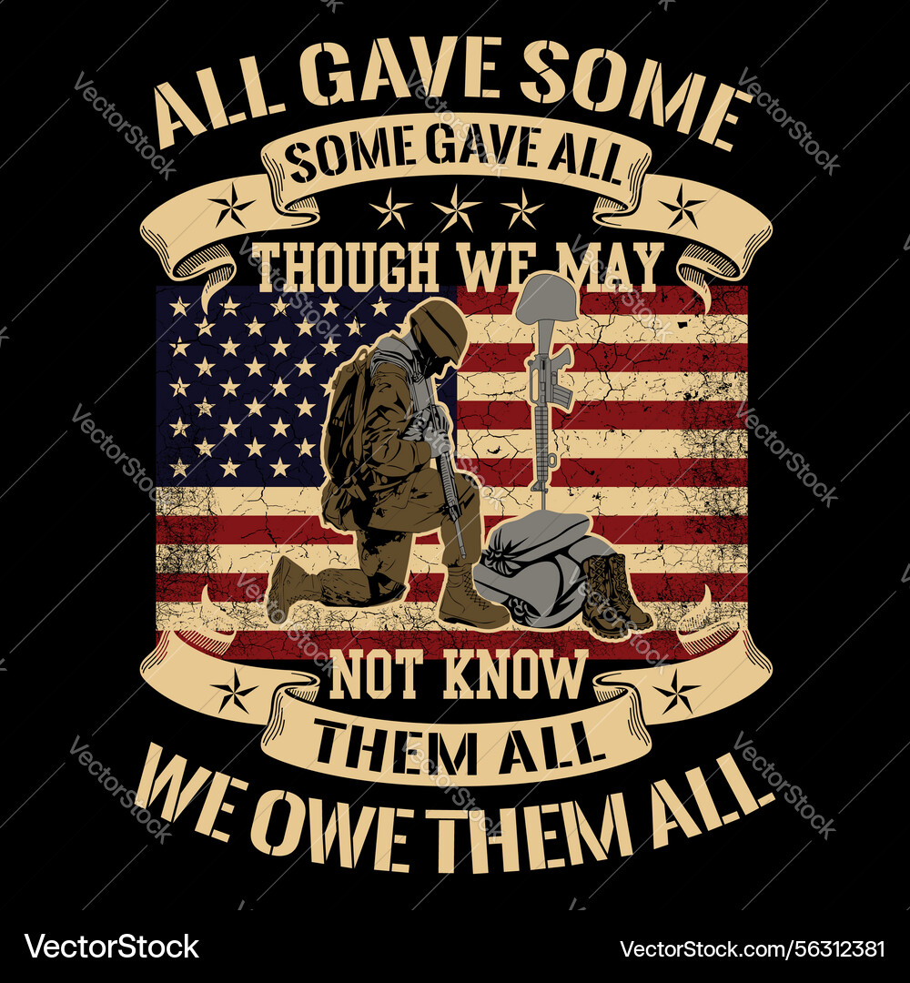 All gave some we owe them logo Royalty Free Vector Image