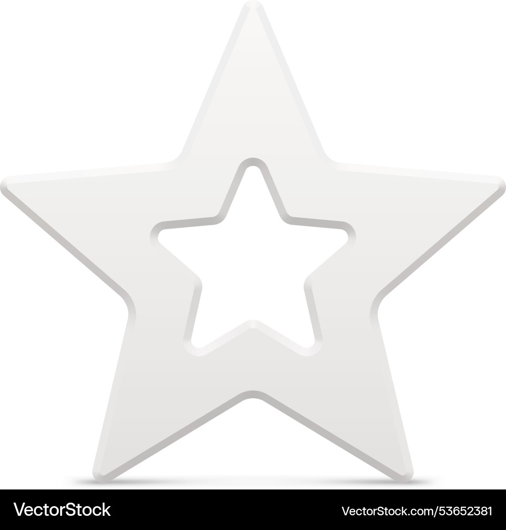 Klassische weiß realistische fünf spitzen Stern Umriss