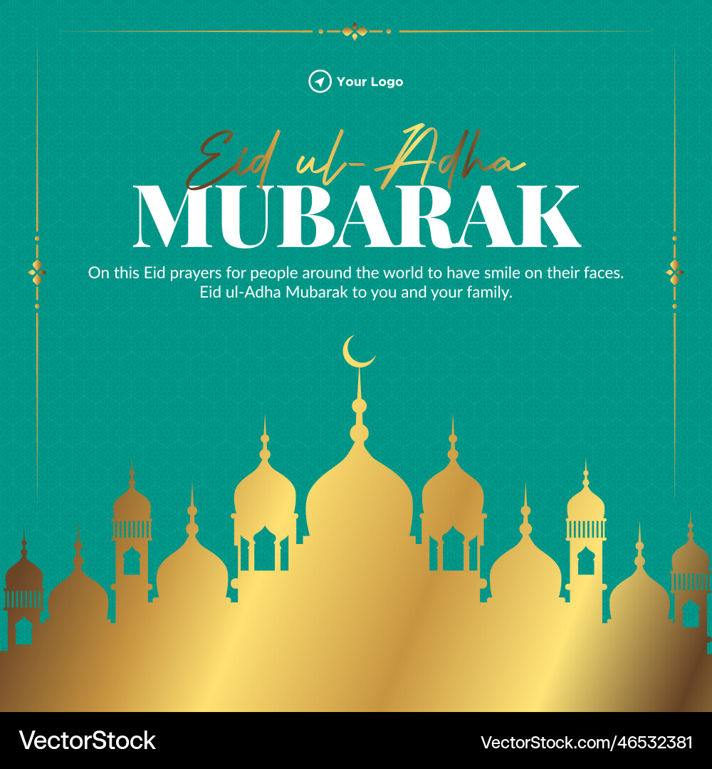 Eid ul adha mubarak banner design template Vector Image
