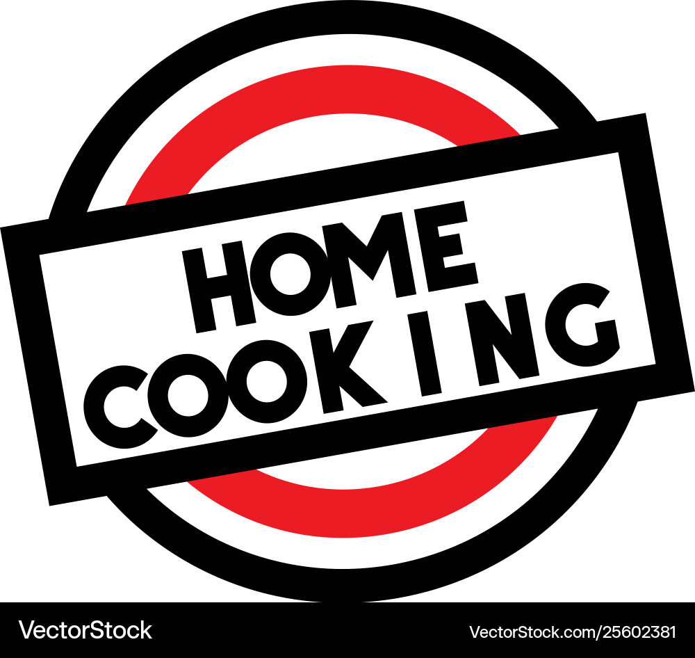 Home cooking stamp on white isolated Royalty Free Vector