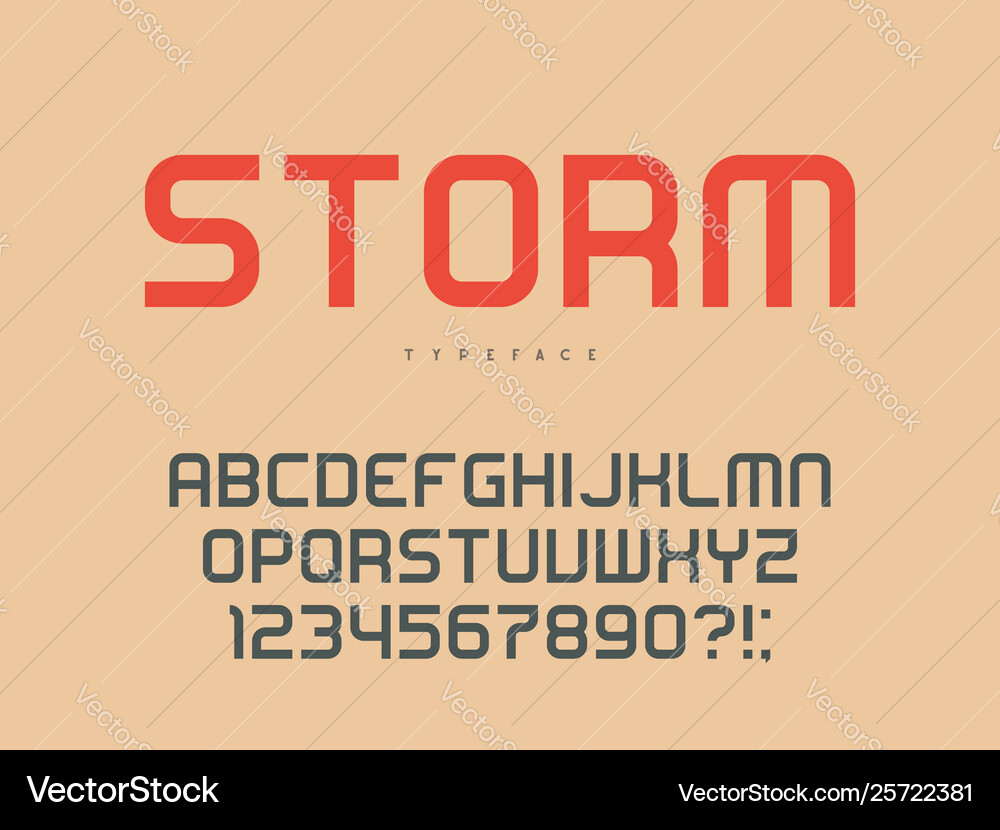 Latin uppercase alphabet letters and numbers Vector Image