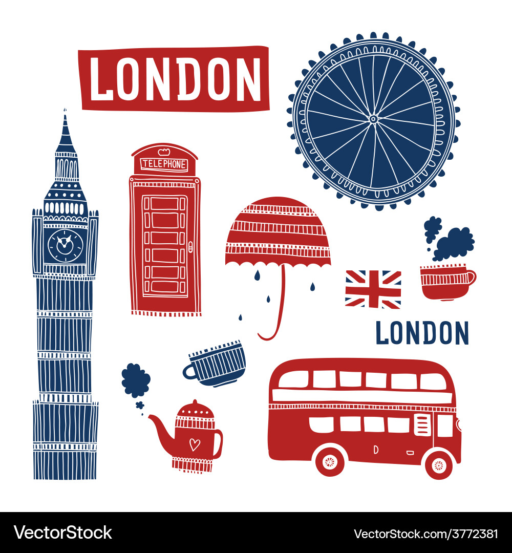 London symbols Royalty Free Vector Image - VectorStock