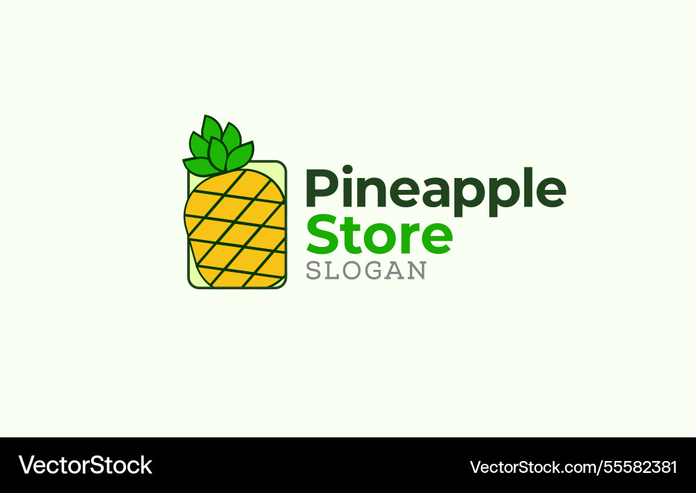 Pineapple store logo design Royalty Free Vector Image