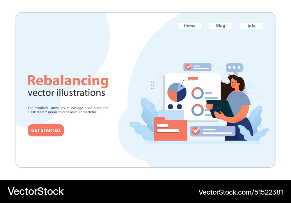 Rebalancing concept flat Royalty Free Vector Image