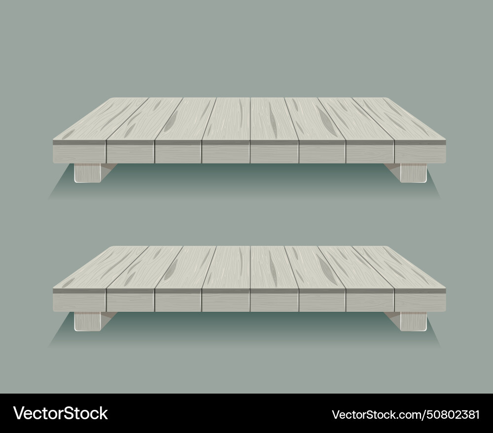 Two simple wooden pallets on a plain background Vector Image