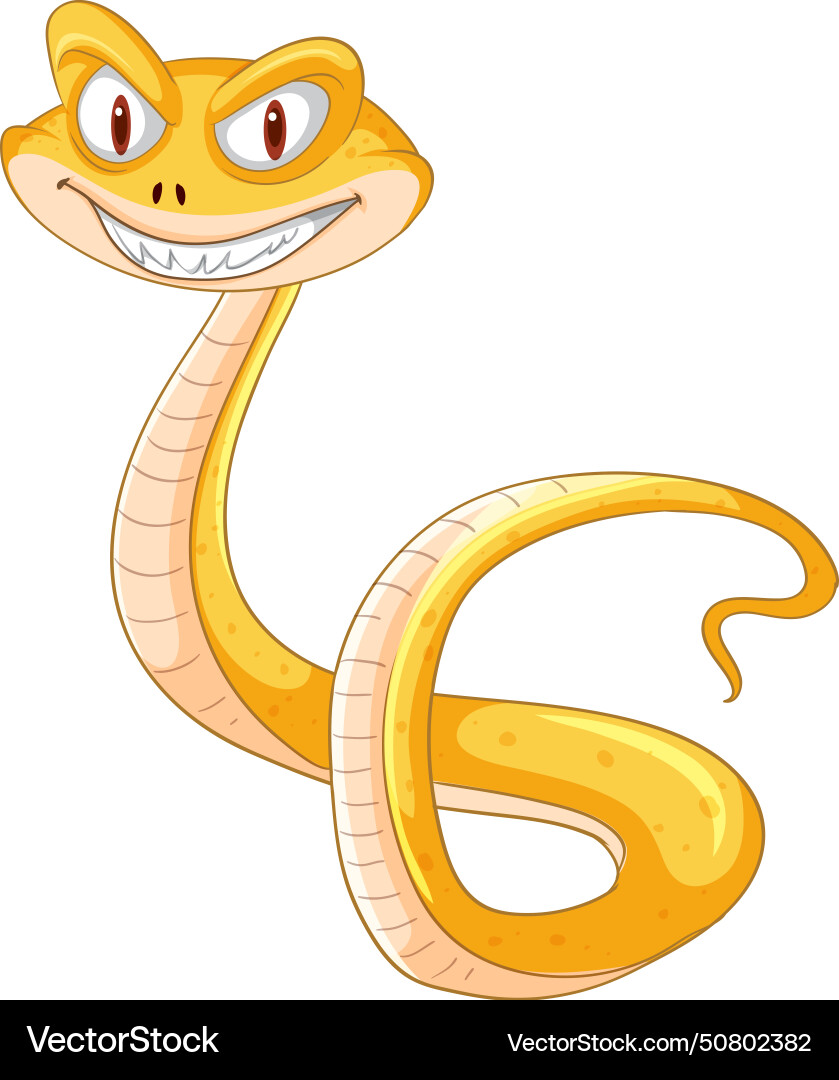 A friendly smiling snake in style Royalty Free Vector Image