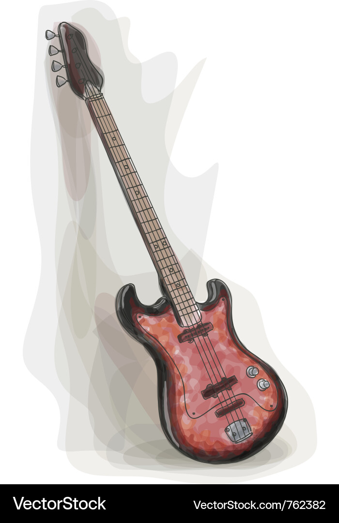 Bass electric guitar Royalty Free Vector Image