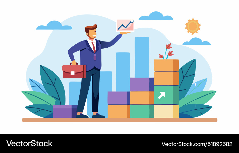 Business growth strategy Royalty Free Vector Image