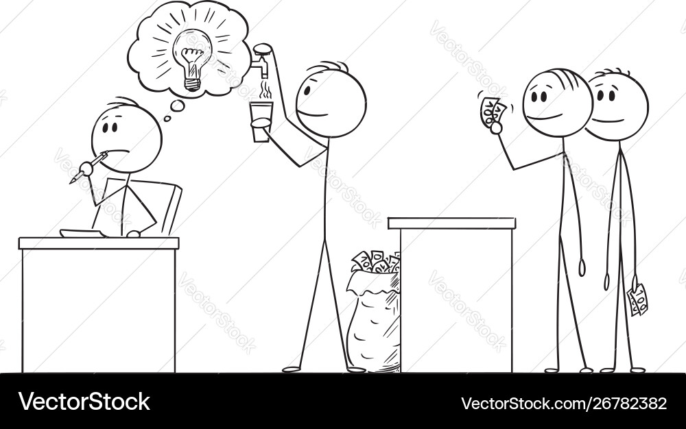 Cartoon creative man or businessman thinking Vector Image