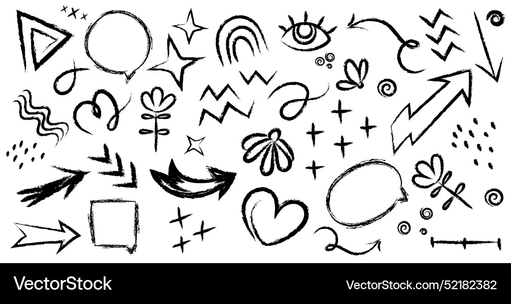 Charcoal pencil or crayons scribble doodles Vector Image