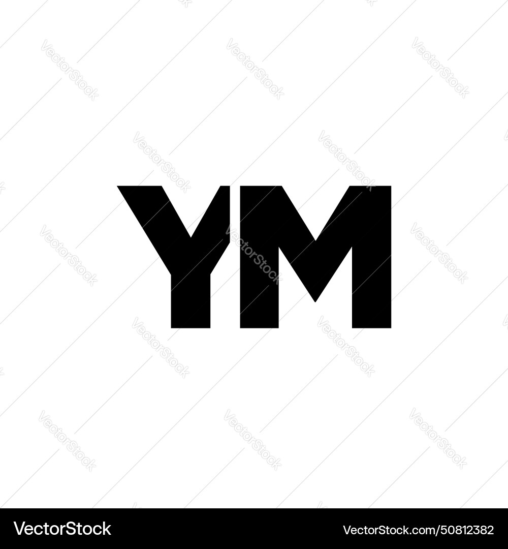 Letter y and m ym logo design template minimal Vector Image