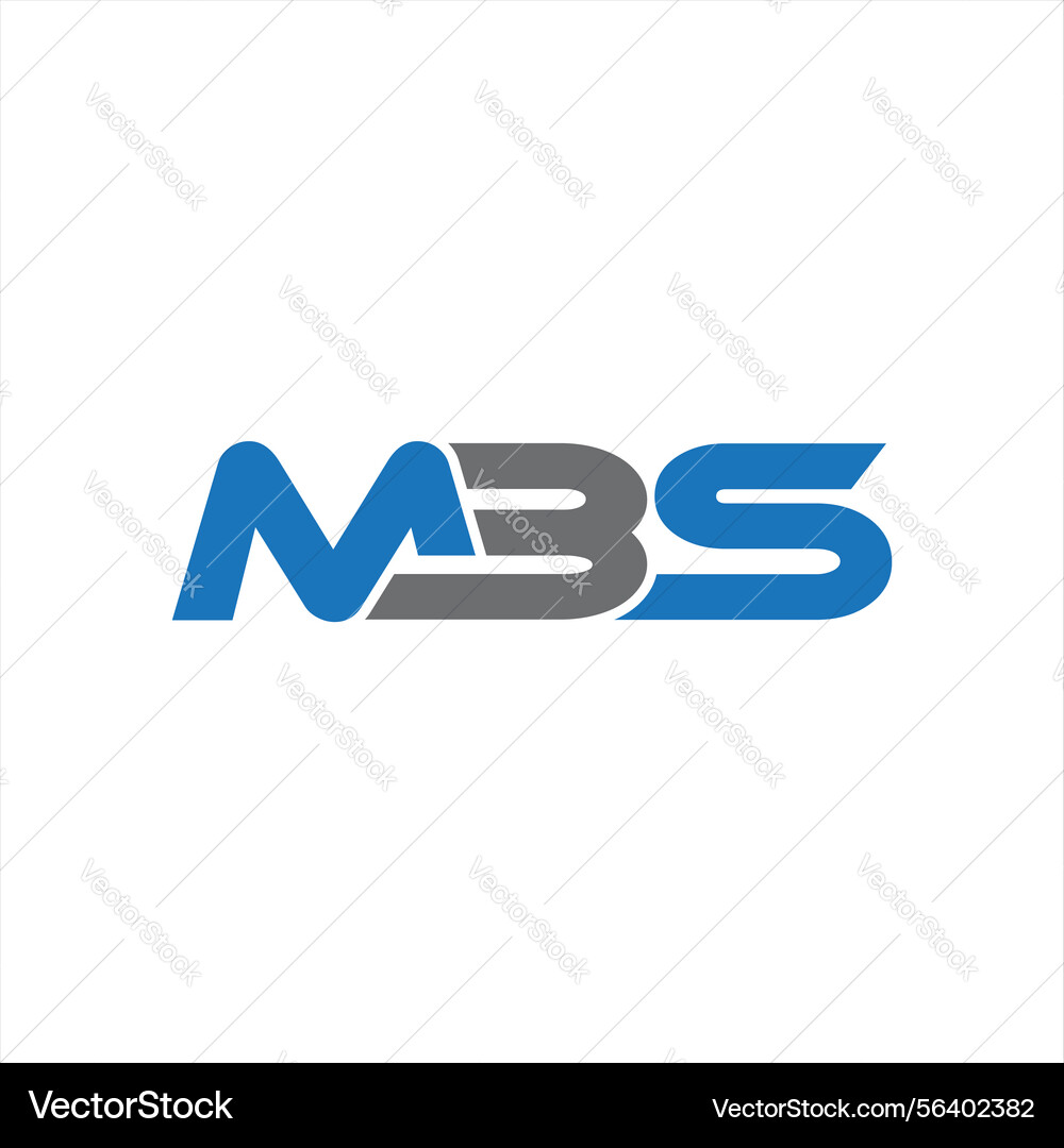 Mbs letter monogram initial logo design template Vector Image