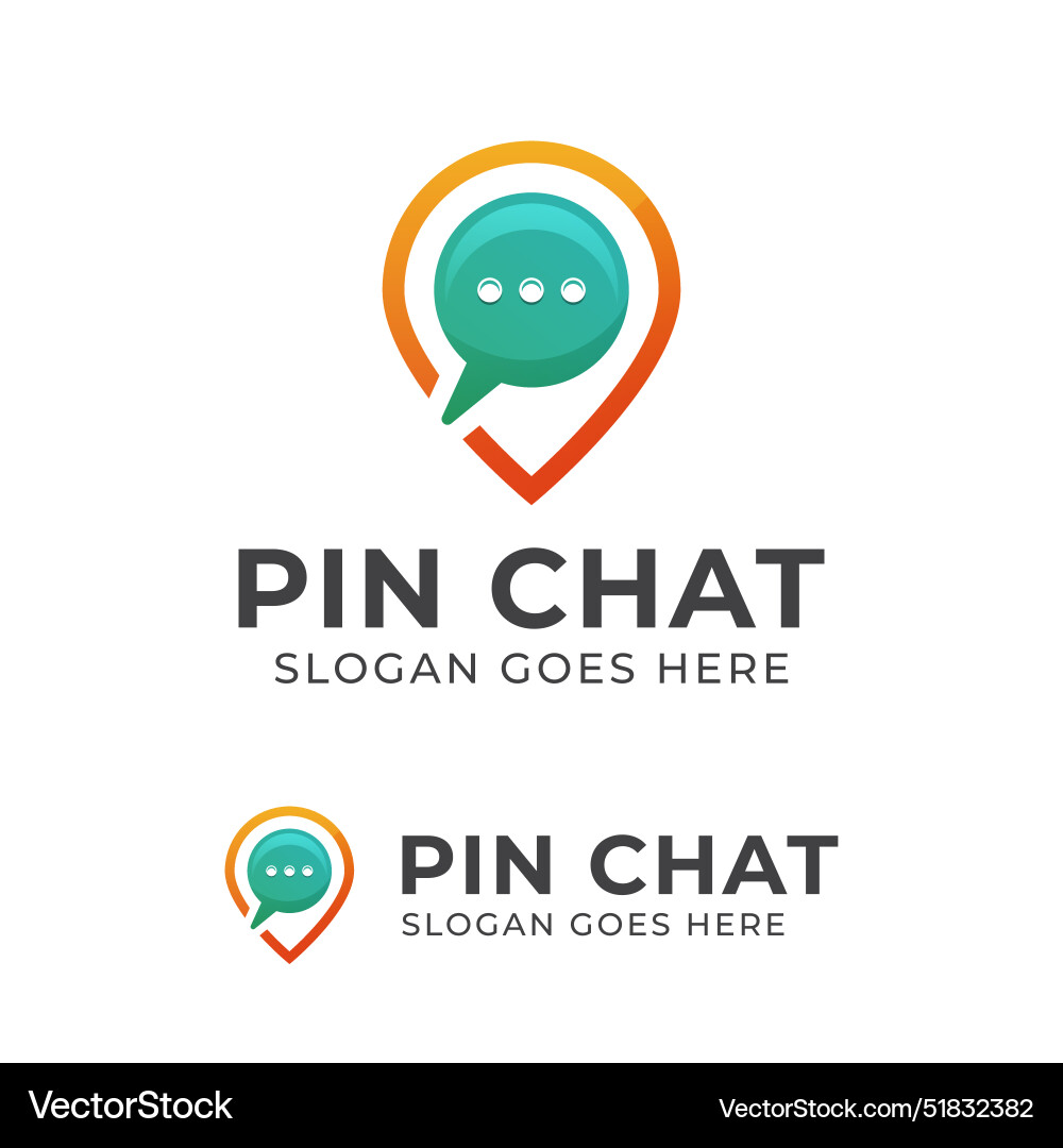 Modern logo design of chat bubble pin with map Vector Image