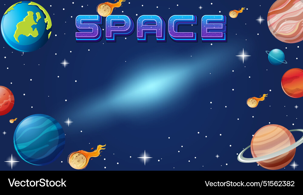 Planets stars and comets in space Royalty Free Vector Image
