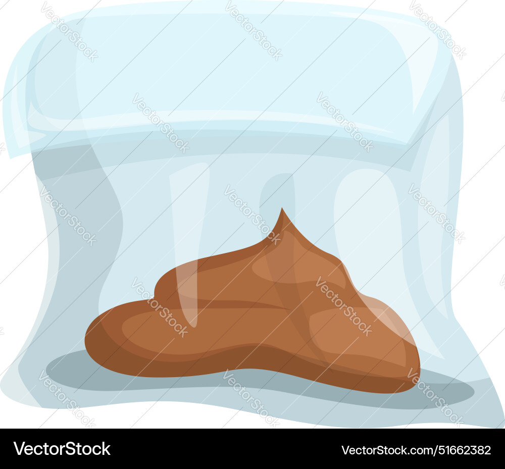 Plastic bag containing dog poop isolated on white Vector Image