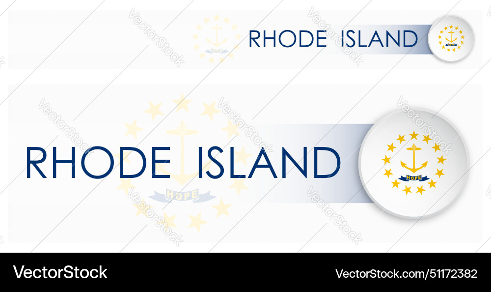 Rhode island us state horizontal web banner Vector Image