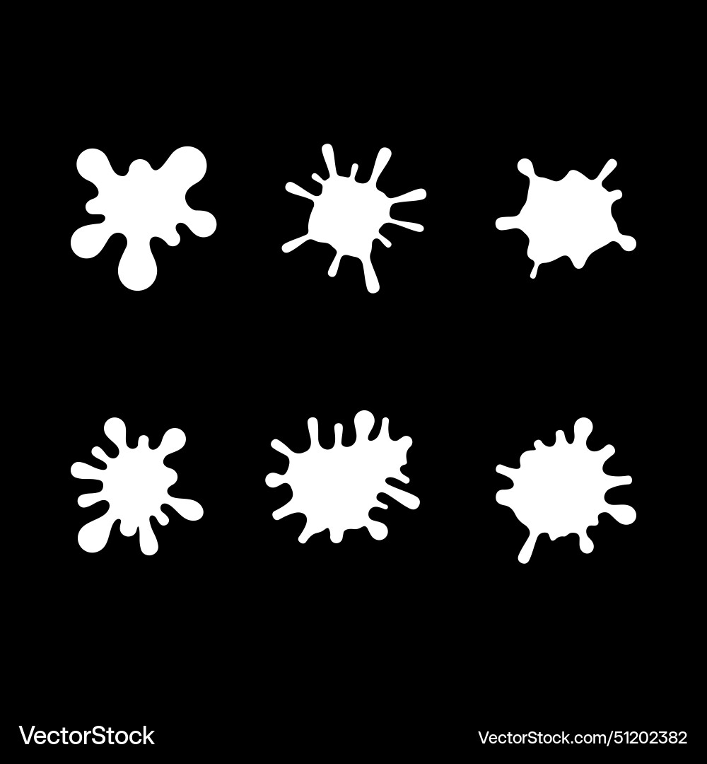 Set glyph icons of blots Royalty Free Vector Image