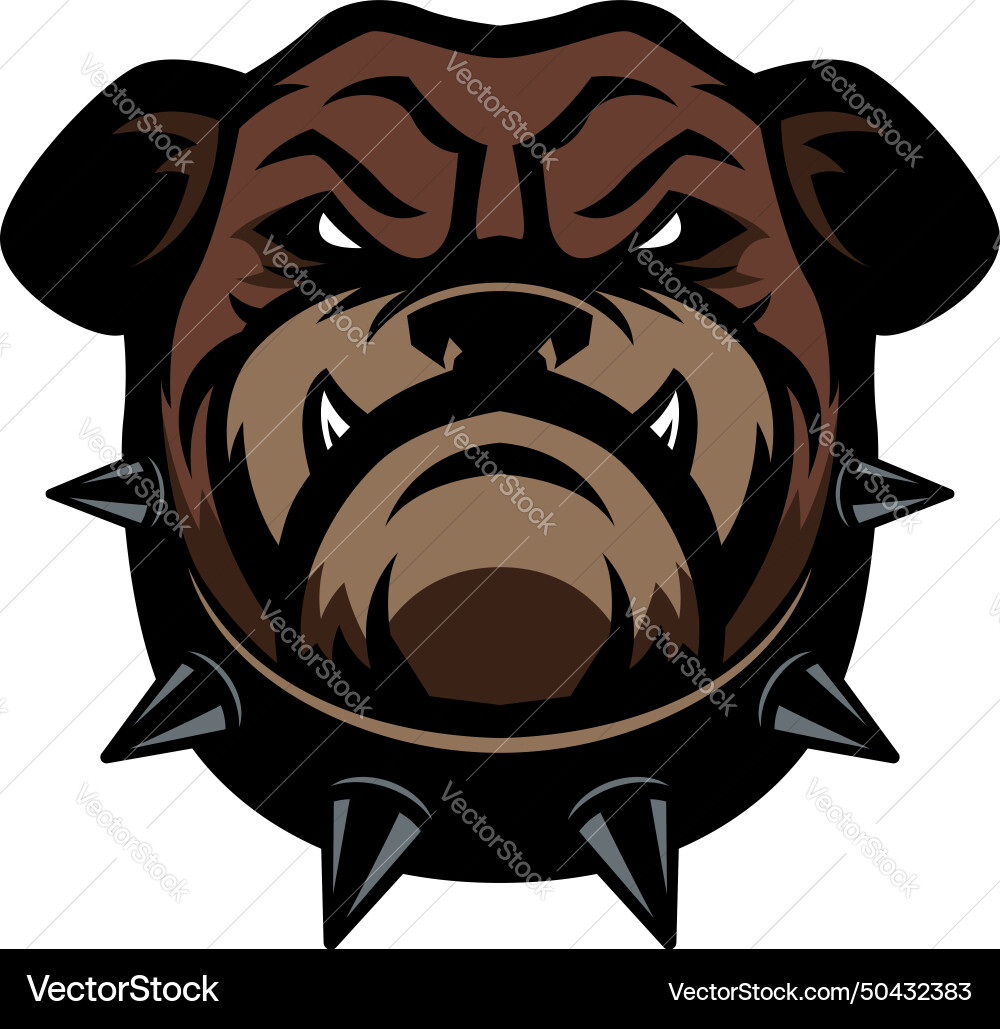 Angry dog head mascot design element Royalty Free Vector