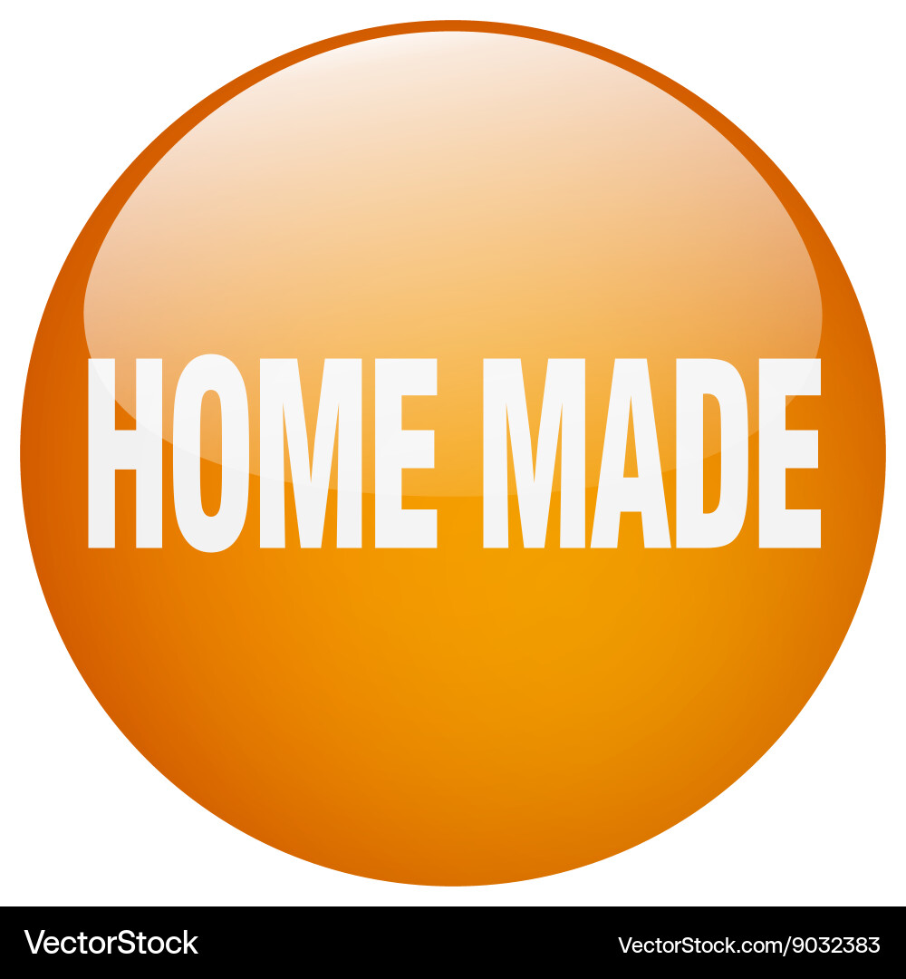 Home made orange round gel isolated push button Vector Image