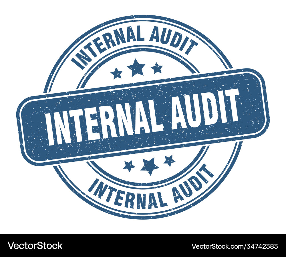 Internal audit stamp label round Royalty Free Vector Image