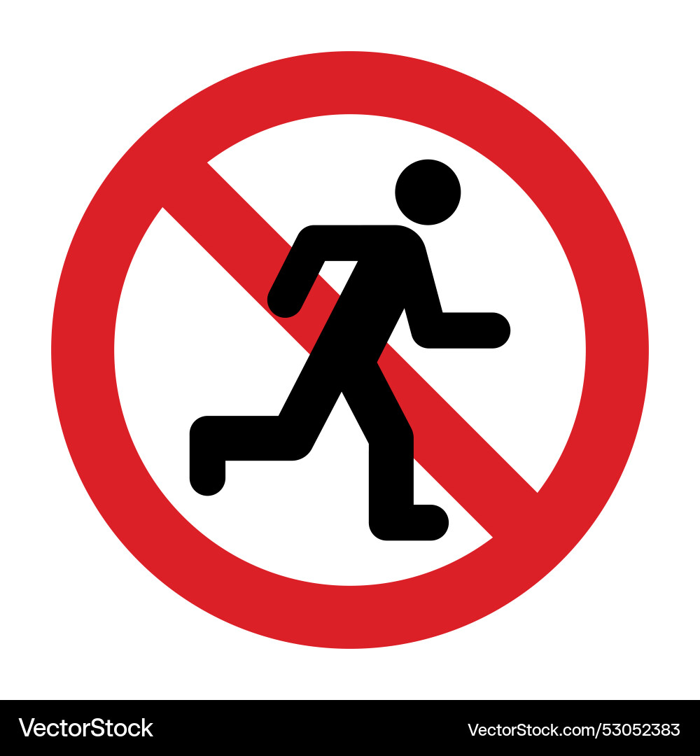 Jogger prohibited sign no jogging allowed Vector Image
