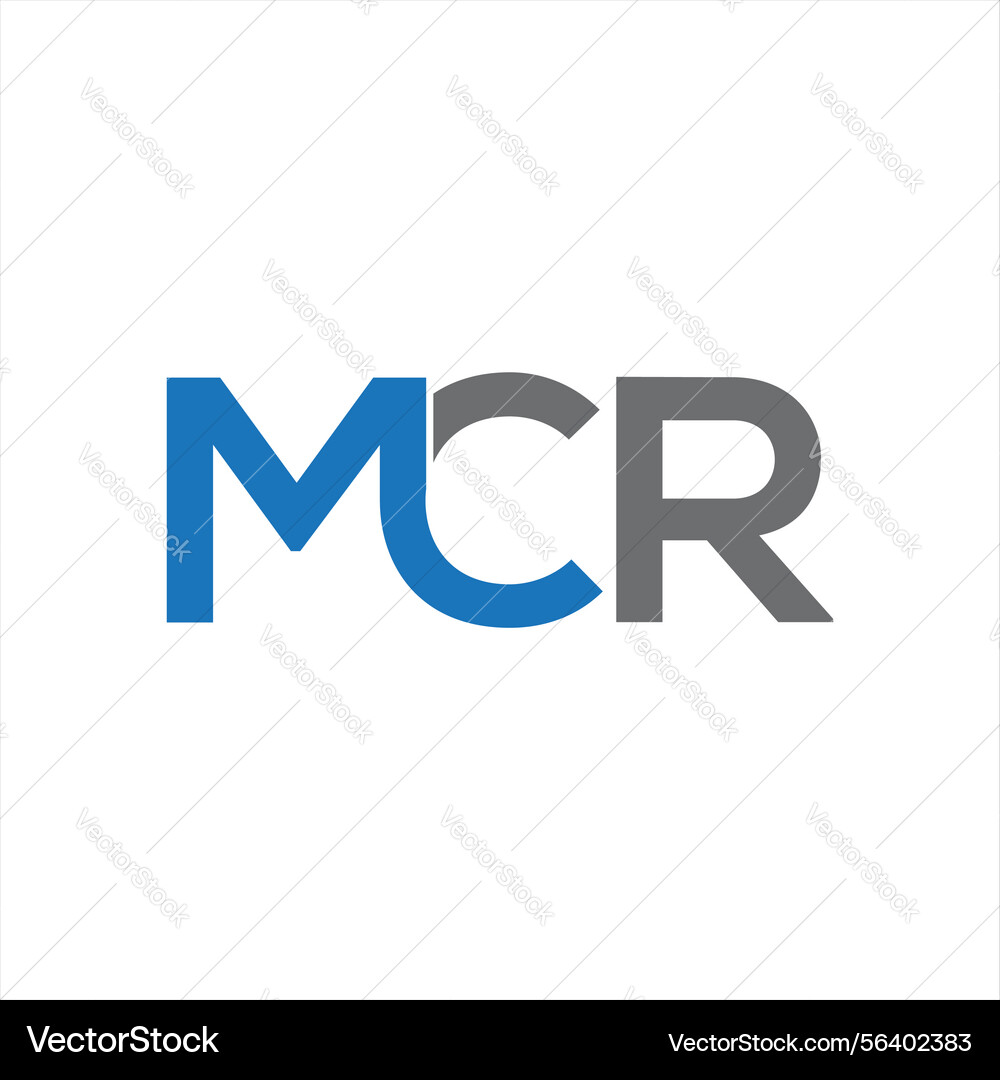 Mcr letter monogram initial logo design template Vector Image