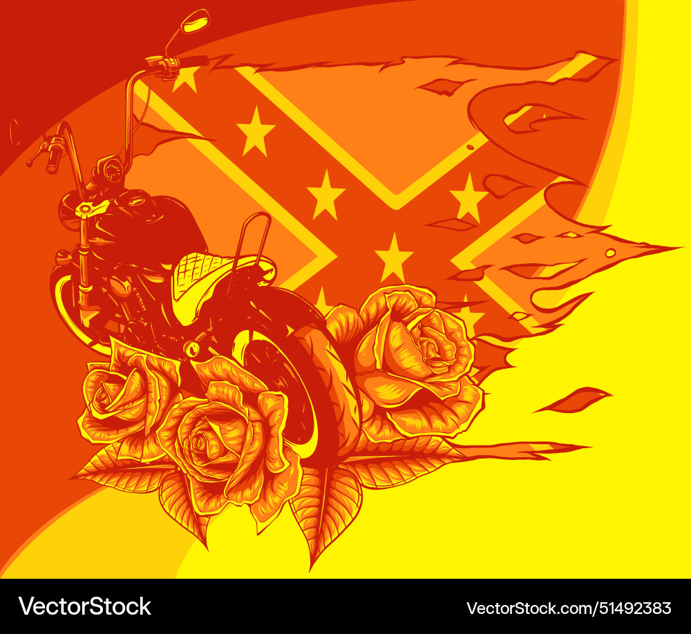 Motorcycle bike with roses Royalty Free Vector Image
